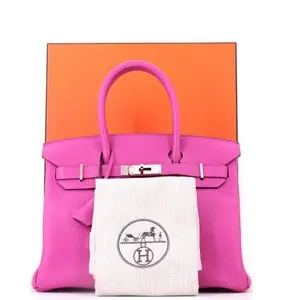 Hermès Birkin Handbag Clemence With Palladium Hardware 30