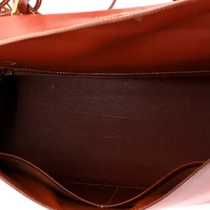 Hermès Kelly Handbag Orange Box Calf With Gold Hardware 32 - Red
