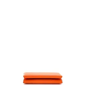 Hermès Calvi Duo Card Holder Epsom - Orange