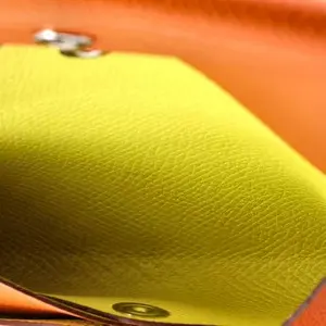 Hermès Calvi Duo Card Holder Epsom - Orange
