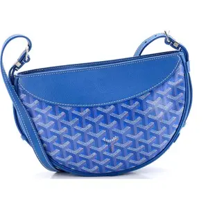Goyard Hirondelle Shoulder Bag Coated Canvas And Leather - Blue