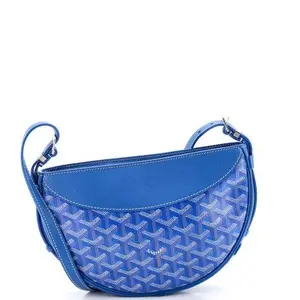 Goyard Hirondelle Shoulder Bag Coated Canvas And Leather - Blue