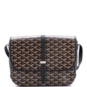 Goyard Belvedere Ii Messenger Bag Coated Canvas Mm - Black