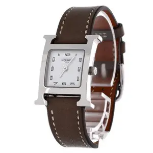Hermès Heure H Quartz Watch Stainless Steel And Leather 21