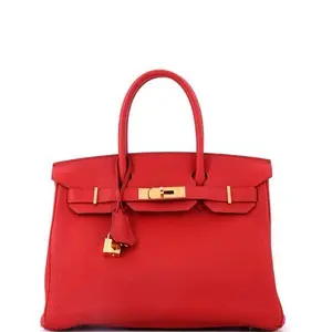 Hermès Birkin Handbag Togo With Gold Hardware 30 - Red