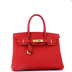 Hermès Birkin Handbag Togo With Gold Hardware 30 - Red