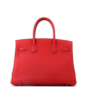 Hermès Birkin Handbag Togo With Gold Hardware 30 - Red