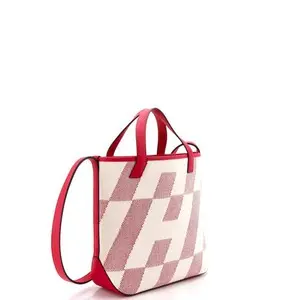 Hermès Cabas H En Biais Tote Canvas With Leather 27 - Pink