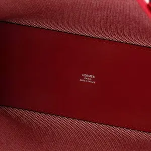 Hermès Cabas H En Biais Tote Canvas With Leather 27 - Pink