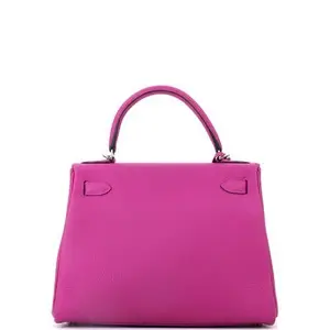 Hermès Kelly Handbag Togo With Palladium Hardware 28