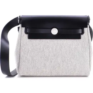 Hermès Herbag Zip Toile And Leather 20 - Black