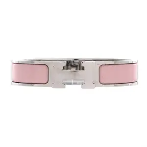 Hermès Clic H Bracelet Enamel Narrow - Pink