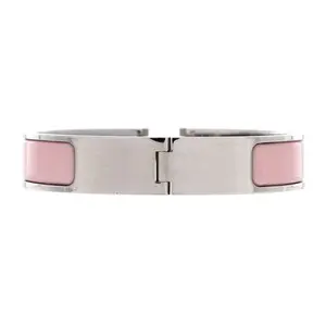 Hermès Clic H Bracelet Enamel Narrow - Pink
