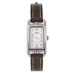 Hermès Nantucket Quartz Watch Stainless Steel And Leather 17 - Gray