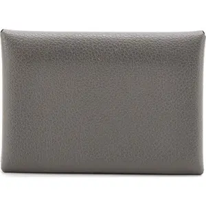 Hermès Calvi Duo Card Holder Evercolor - Gris Meyer