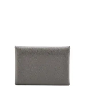 Hermès Calvi Duo Card Holder Evercolor - Gris Meyer