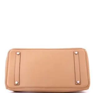 Hermès Birkin Handbag Brown Swift With Palladium Hardware 35