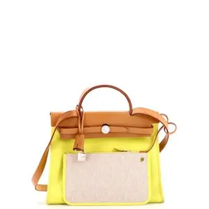 Hermès Herbag Zip Berline Vache Canvas And Leather 31