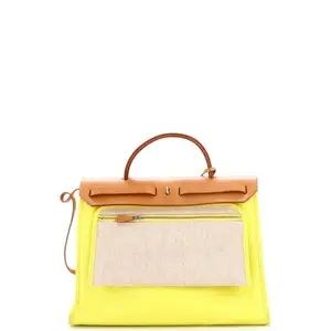 Hermès Herbag Zip Berline Vache Canvas And Leather 31