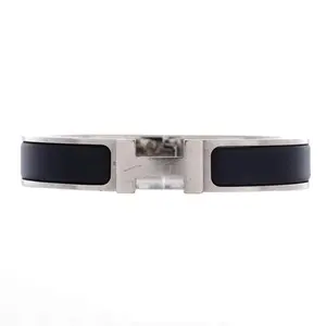 Hermès Clic H Bracelet Enamel Narrow - Black