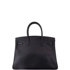 Hermès Birkin Handbag Black Ardennes With Gold Hardware 30