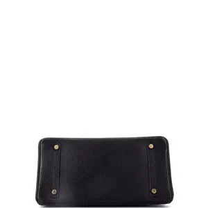 Hermès Birkin Handbag Black Ardennes With Gold Hardware 30