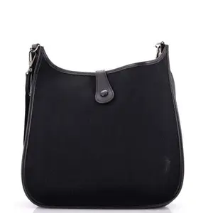 Hermès Evelyne Bag Gen I Toile And Leather Gm - Black