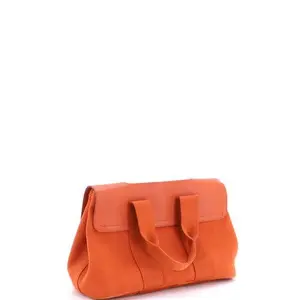 Hermès Valparaiso Bag Toile And Leather Pm - Orange