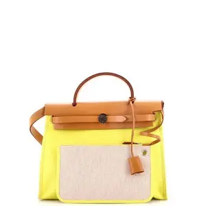 Hermès Herbag Zip Berline Vache Canvas And Leather 31