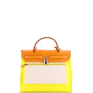 Hermès Herbag Zip Berline Vache Canvas And Leather 31
