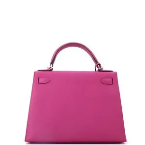 Hermès Kelly Handbag Pink Epsom With Palladium Hardware 28
