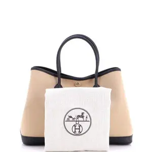 Hermès Garden Party Tote Toile And Leather 30 - Noir