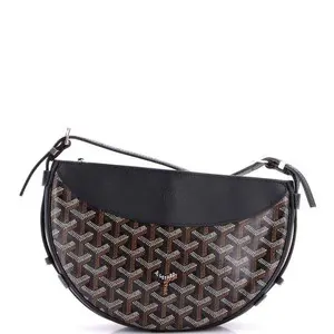 Goyard Hirondelle Shoulder Bag Coated Canvas And Leather - Black