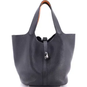 Hermès Eclat Picotin Lock Bag Clemence Gm - Noir
