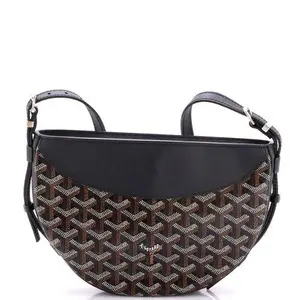 Goyard Hirondelle Shoulder Bag Coated Canvas And Leather - Black