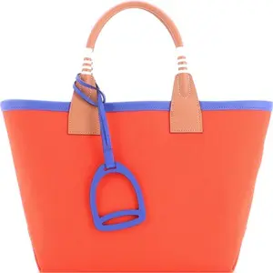 Hermès Sac Steeple Tote Toile With Leather 25 - Orange