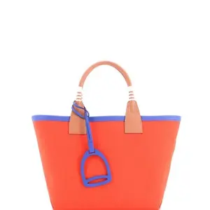 Hermès Sac Steeple Tote Toile With Leather 25 - Orange