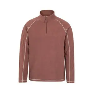 Mountain Warehouse Ashbourne Ii Half Zip Fleece Top With Contrast Sleeves - Brown