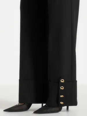 Manière De Voir Darlene Turn Up Detail Tailored Twin Pleat Pants - Black