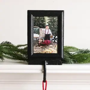 TRANSPAC Metal Frame Stocking Holder Stylish Christmas Decoration