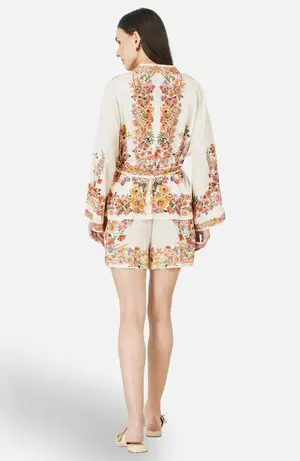 YUMI Viscose Floral Border Shorts