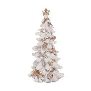TRANSPAC Christmas Winter Elegant Gold Polyresin Tree Figurines