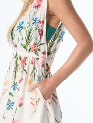 Vince Camuto Sleeveless Plunge Neck Floral Print Cover Up Dress