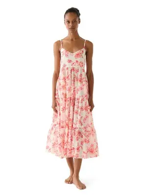 Kate Spade New York Floral Toile Tier Cover-up Maxi Dress - Light Cantaloupe