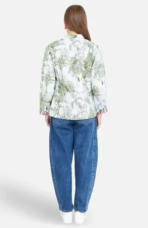 YUMI Cotton Quilted Reversible Jacket - Green