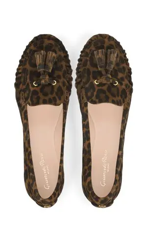 GIANVITO ROSSI Suede Mocassin With Tassels - Leopard Suede Leather