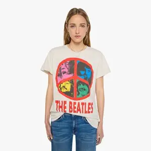 MadeWorn The Beatles Graphic Peace Sign Cotton T-shirt - White