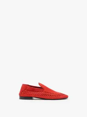 Proenza Schouler Calfsuede Whip Loafers - Scarlet