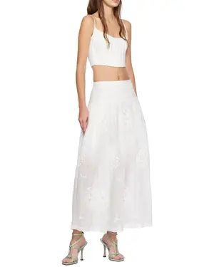 Zimmermann Alight Floral-pattern Linen Corset Top