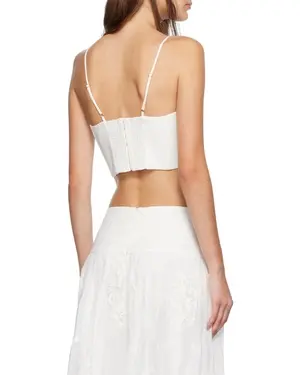 Zimmermann Alight Floral-pattern Linen Corset Top